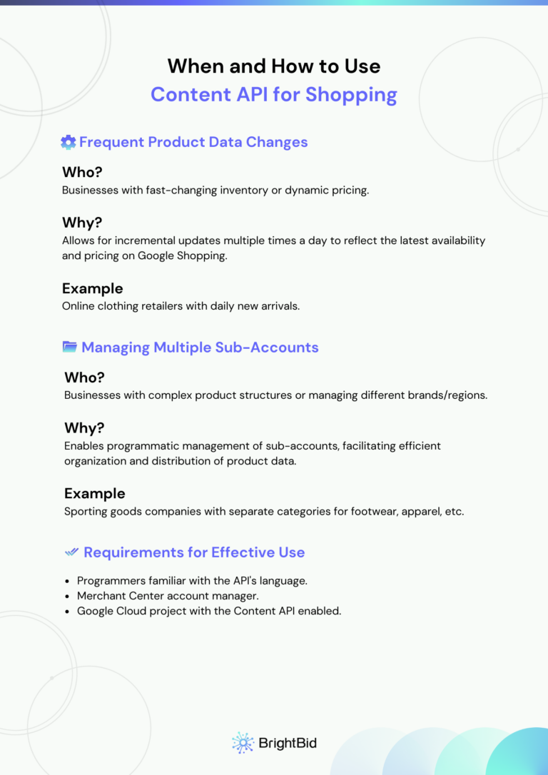 5 Reasons to Use Content API for Google Merchant Center - Brightbid